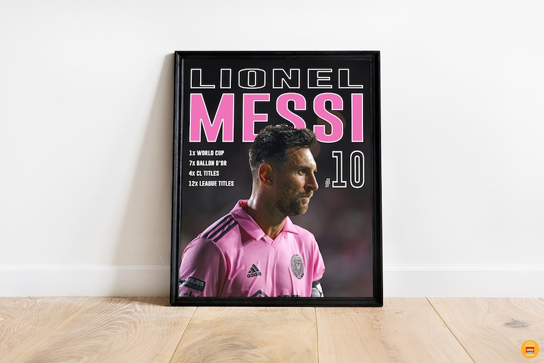 Lionel Messi Poster Inter Miami Print High Quality Wall Art - Etsy
