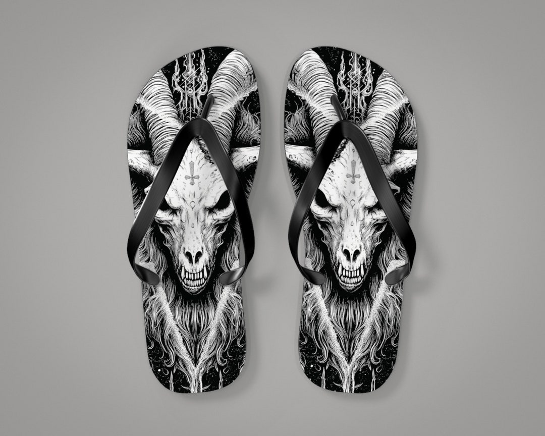 Devil 3 Flipflops Heavy Metal Flops Black Metal Flip-flops Horror Gift ...