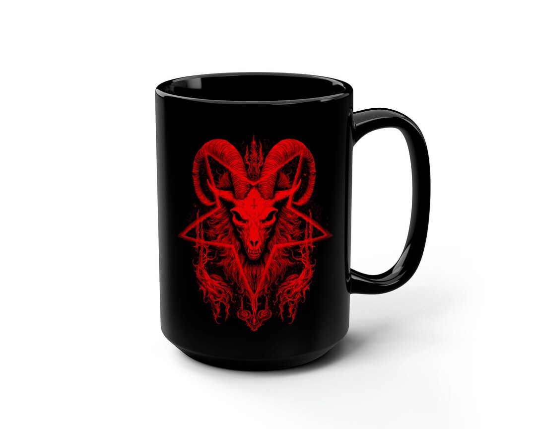 Red Devil 3 Black Metal 15oz Cup Coffee Tea Hot Chocolate Demon Mug ...