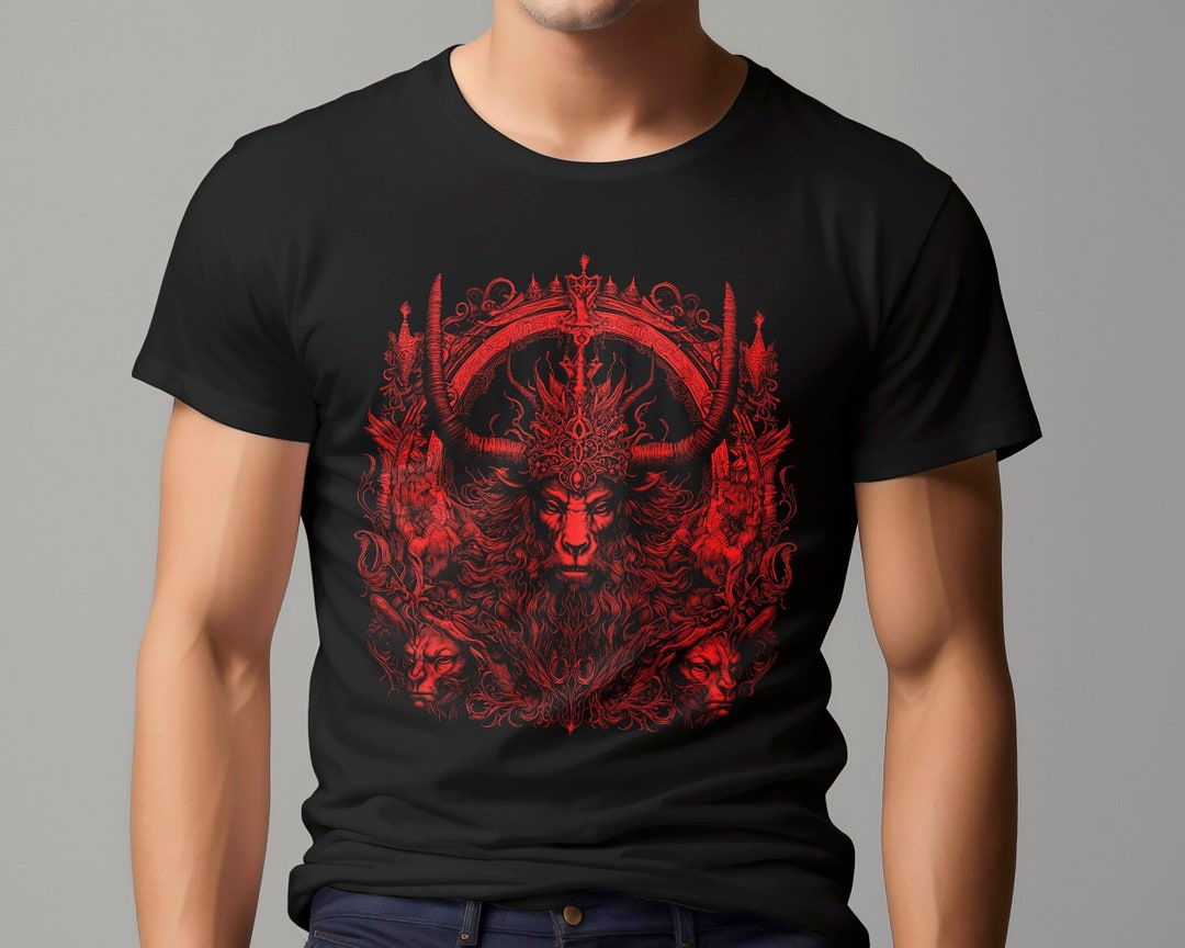 Red Devil Tshirt Black Metal T Shirt Heavy Metal Tee Horror Gift Satan ...