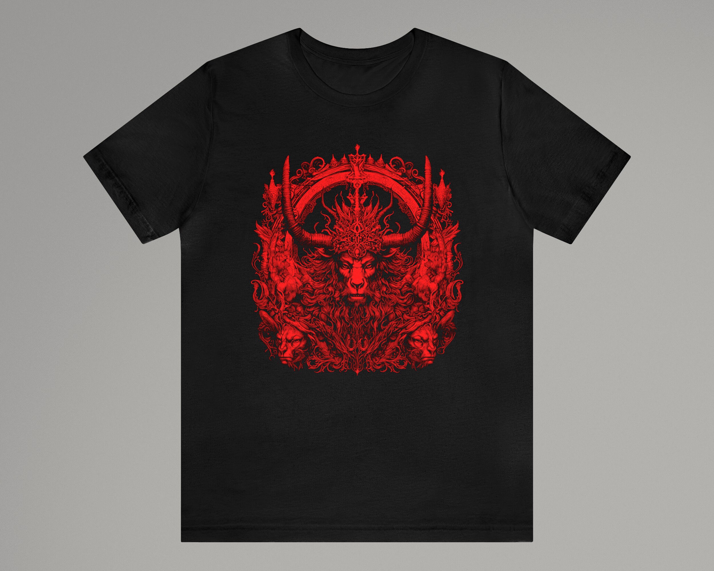 Red Devil Tshirt Black Metal T Shirt Heavy Metal Tee Horror Gift Satan ...