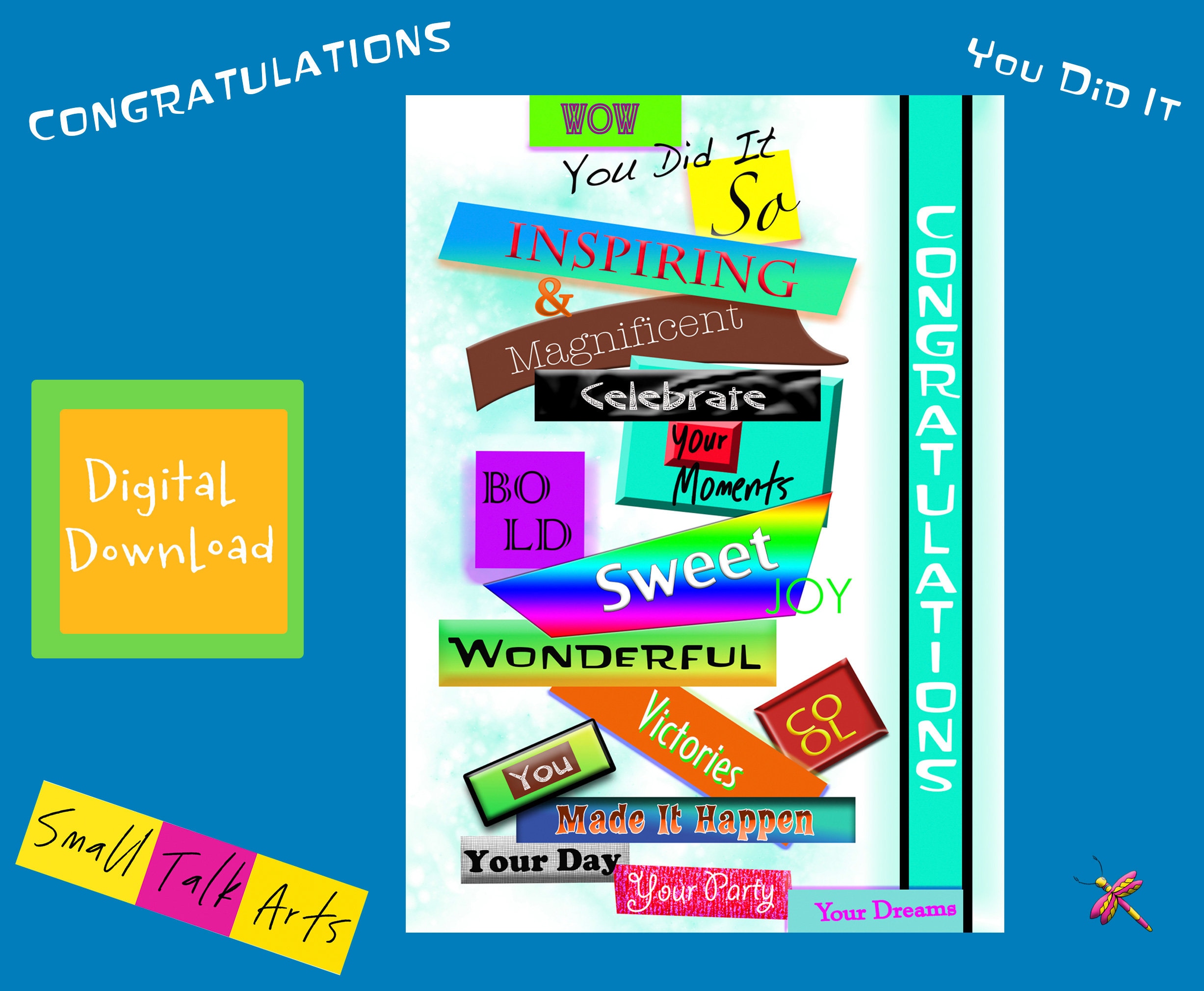 Printable "congratulations" Greeting Card With Envelope ...