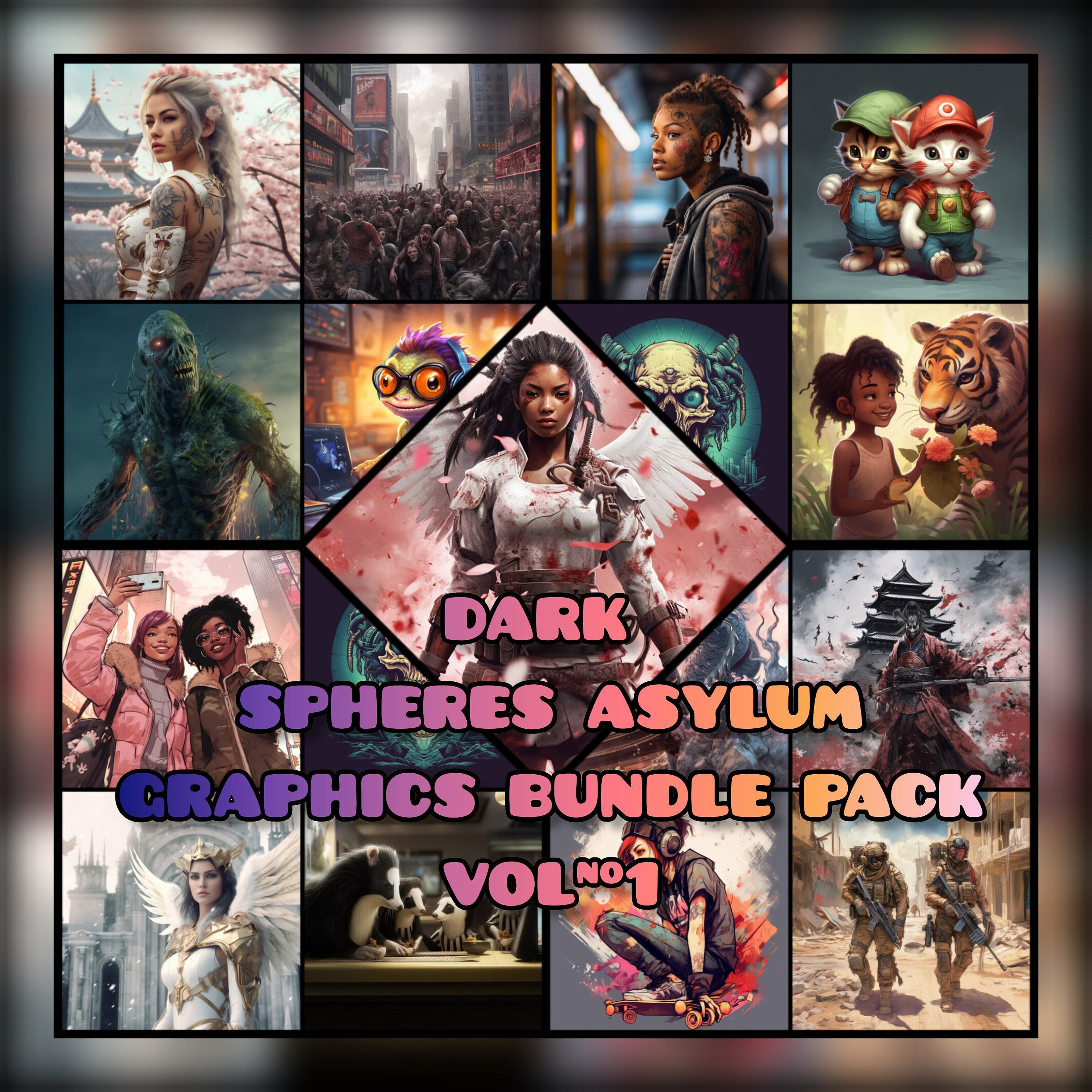 Dark Spheres Asylum Graphics Bundle Pack Vol1 - Etsy