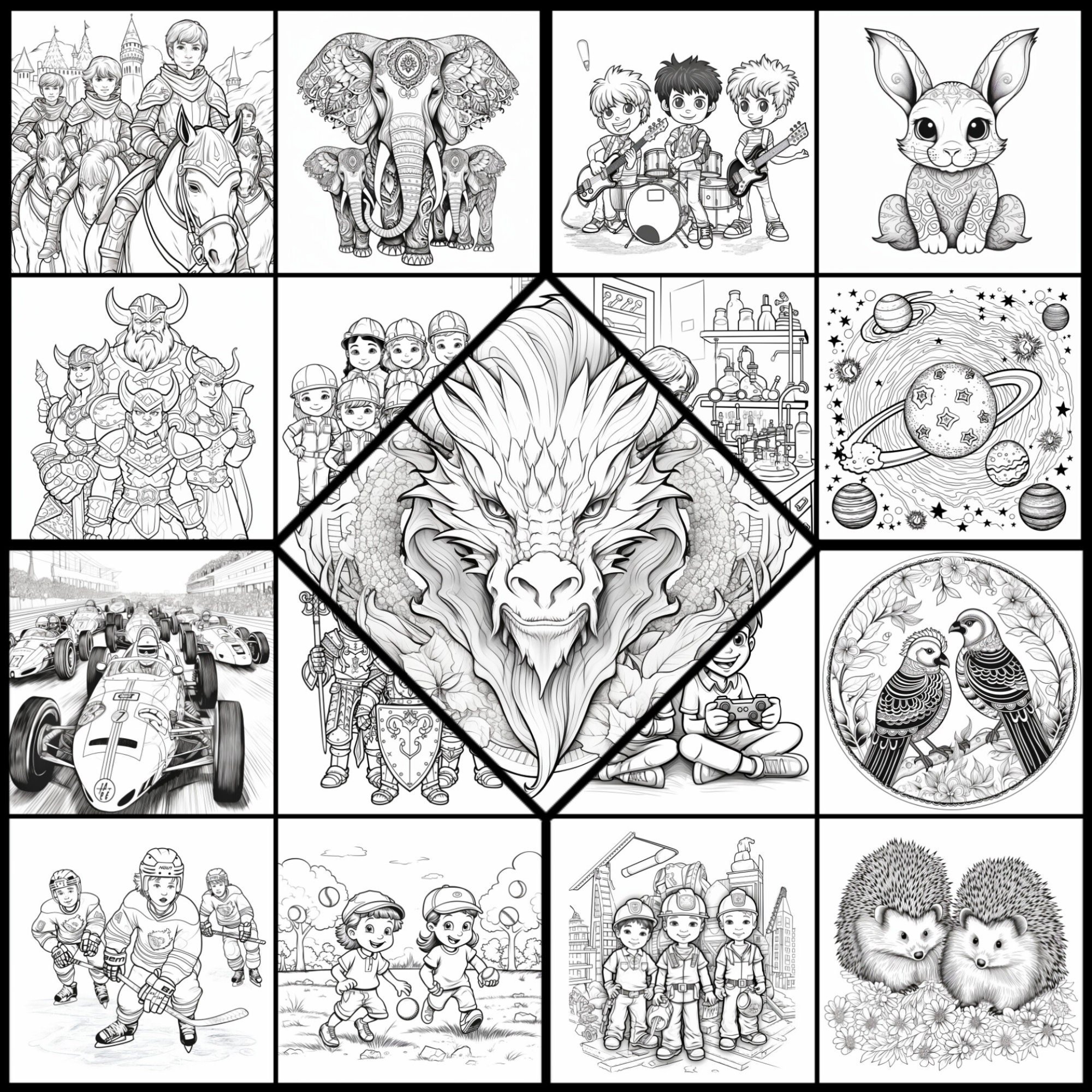 Dfy Printable Children's Coloring Page's Vol1 - Etsy