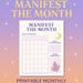 Manifest the Month – Celestial Printable Monthly Manifestation Planner ...