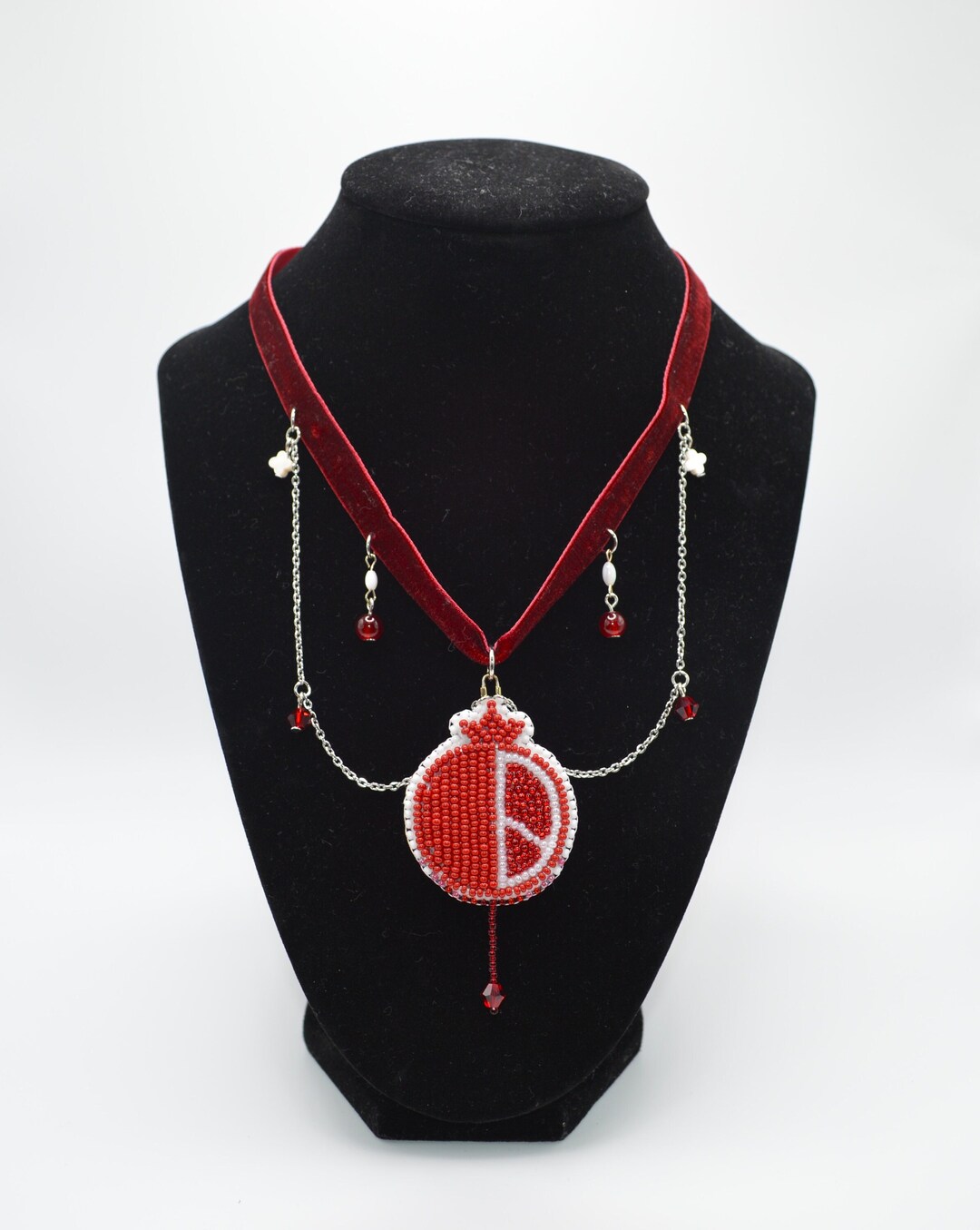 Gothic Victorian Persephone Inspired Pomegranate Beadwork Choker ...
