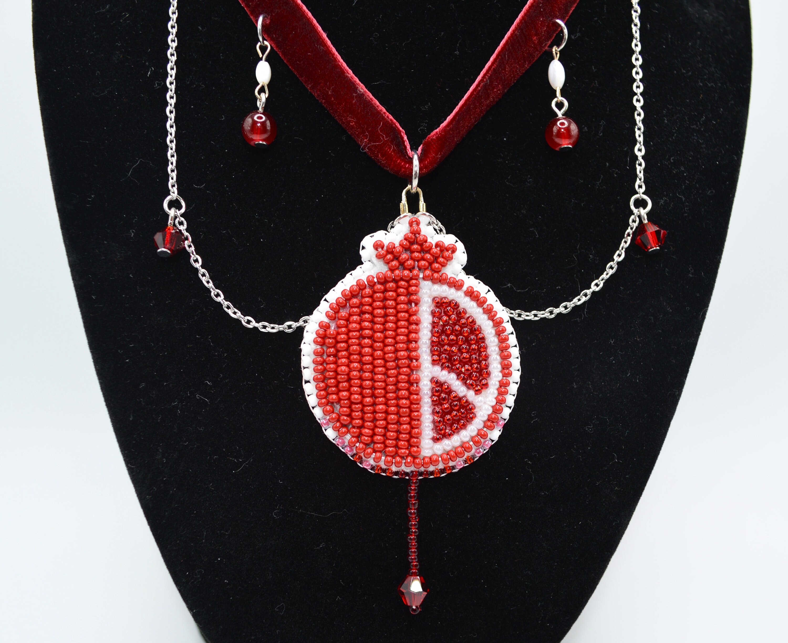 Gothic Victorian Persephone Inspired Pomegranate Beadwork Choker ...