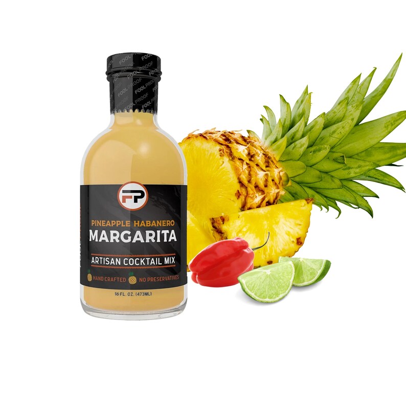 Pineapple Habanero Natural Craft Cocktail Mixer 16oz Makes 8 Cocktails Hand Crafted Artisan ...