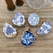Blue Patterned Set of 5 Oyster Shell Tray Decor Trinket Dish Jewelry ...