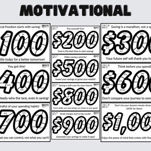 Bubble Numbers Mini A6 Savings Challenge Trackers, Save 1000, Save 500 ...