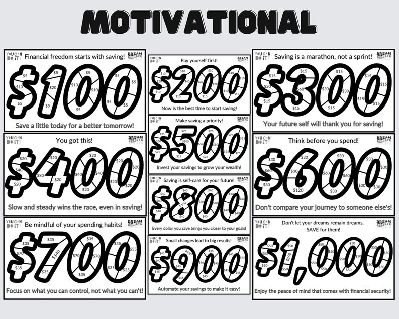 A6 Bubble Numbers Savings Challenge, Save 100-1000 Dollars (digital ...