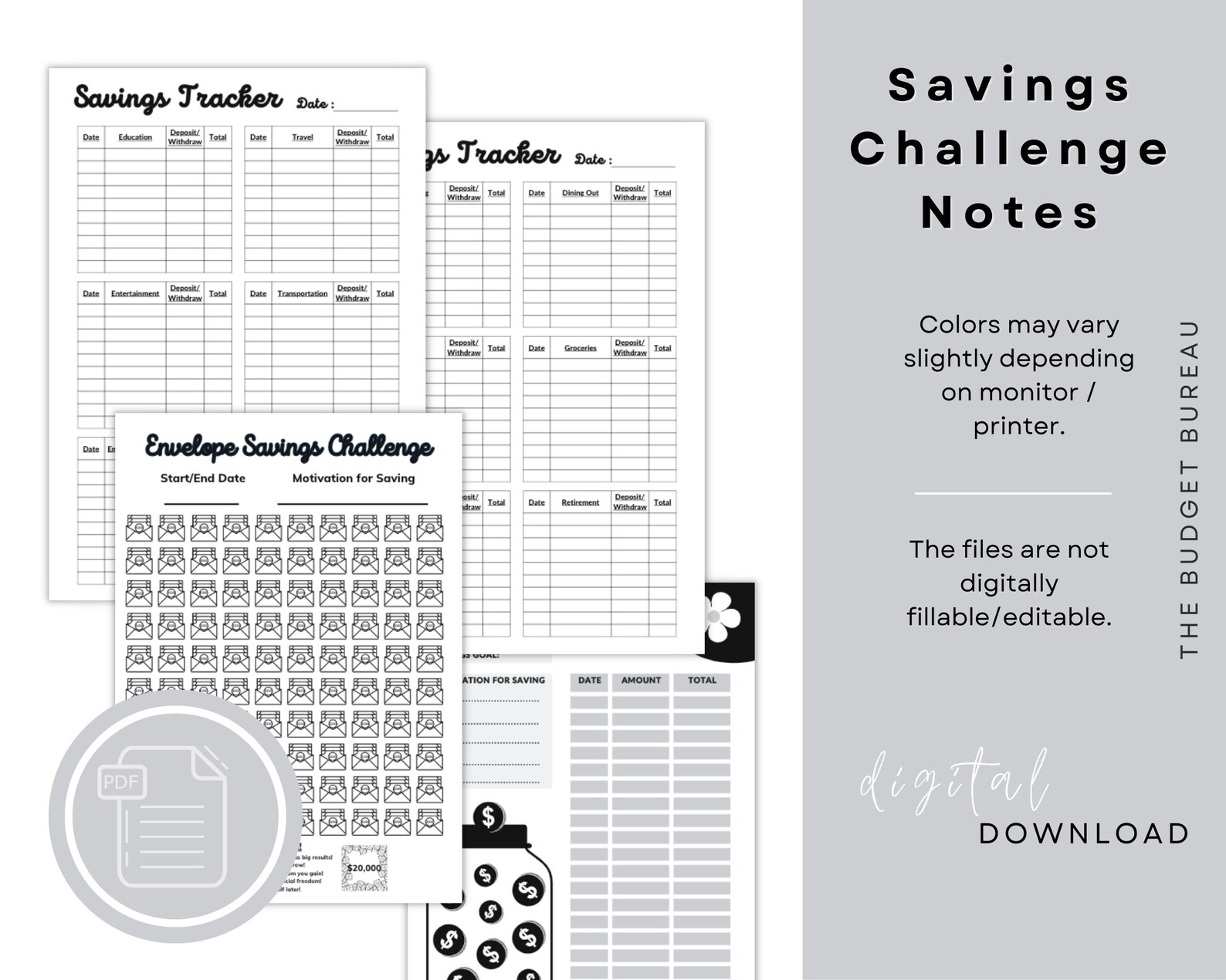 Savings Challenge Printable Savings Challenge Bundle - Etsy