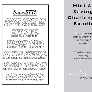 Mindful Money, Color-in Savings Challenge, A6 Mini Savings Challenge ...
