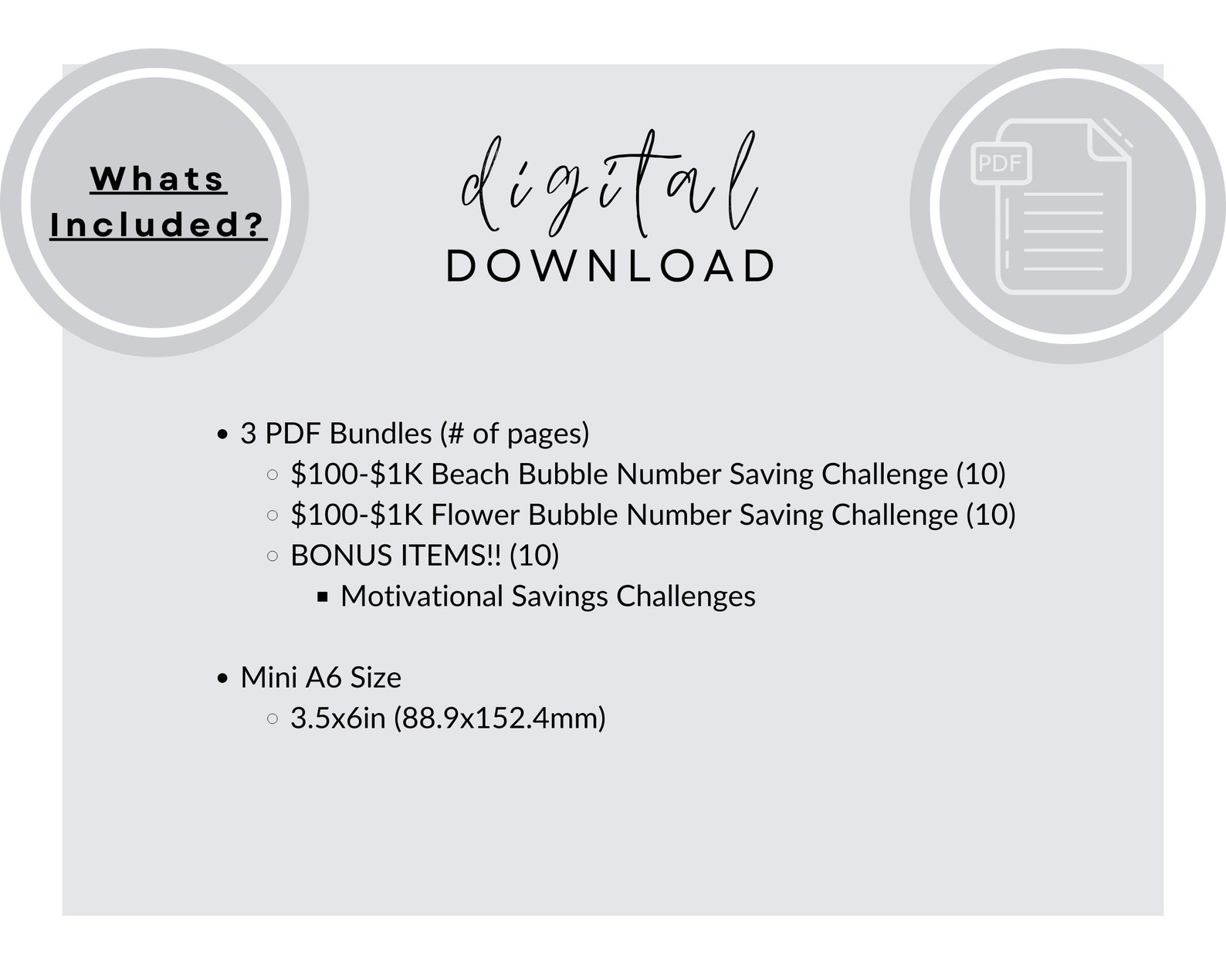 Bubble Numbers Savings Challenge Bundle, Money Saving Challenge A6 ...