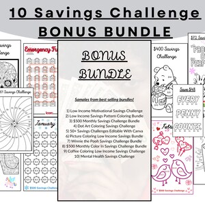Bubble Numbers Savings Challenge Bundle, Money Saving Challenge A6 ...