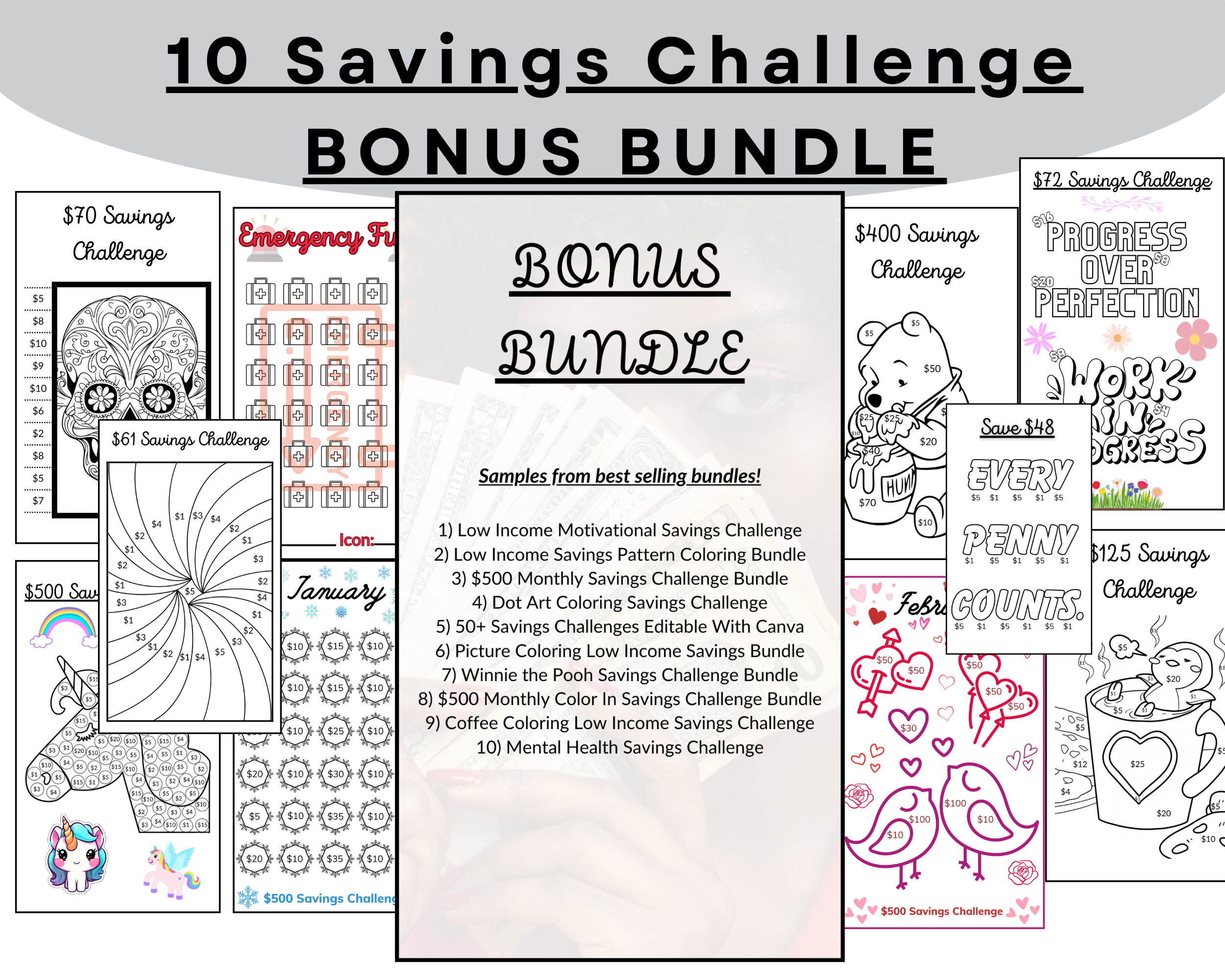 Bubble Number Savings Challenge Bundle: A6 Budget Binder (digital ...