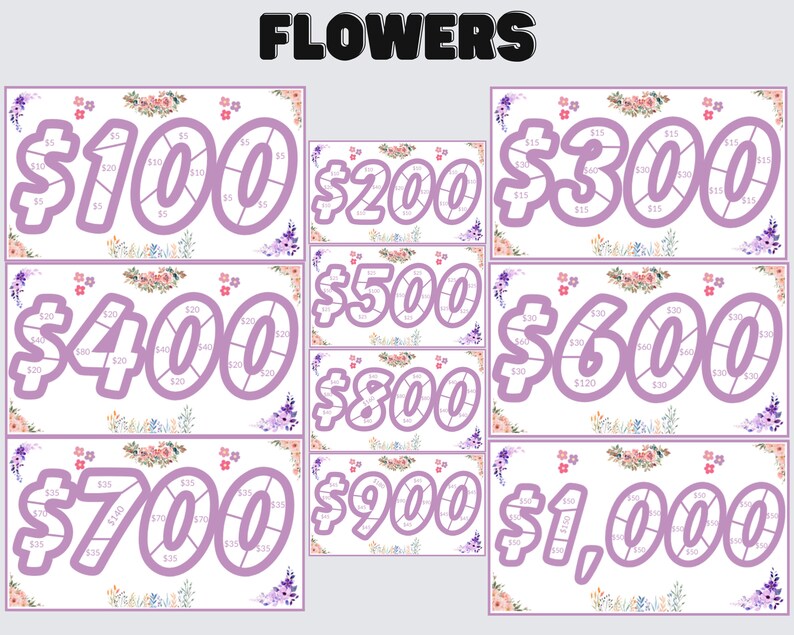 A6 Bubble Numbers Savings Challenge, Save 100-1000 Dollars (digital ...