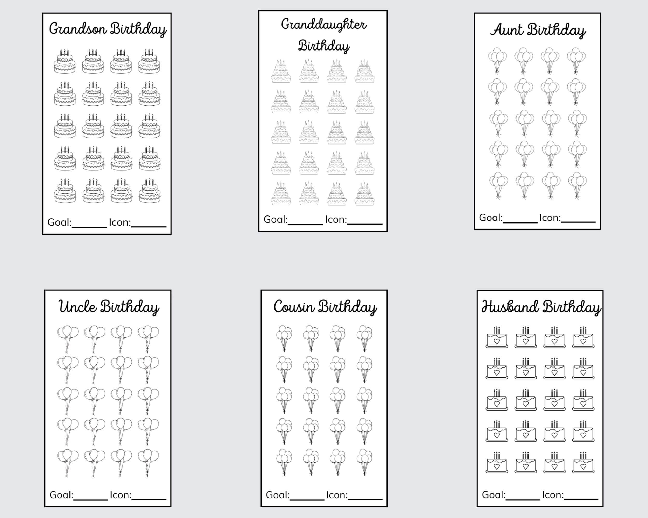 Birthday Savings Challenge: A6 Sinking Fund Trackers (digital Download ...