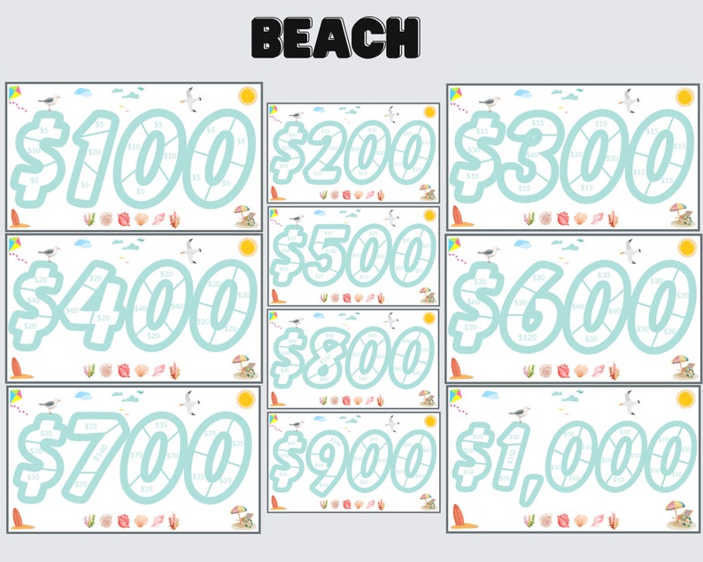 Bubble Numbers Mini A6 Savings Challenge Trackers, Save 1000, Save 500 ...