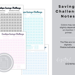 2500 Savings Challenge, 100 Envelope Saving Tracker, A4, A5, US Letter ...