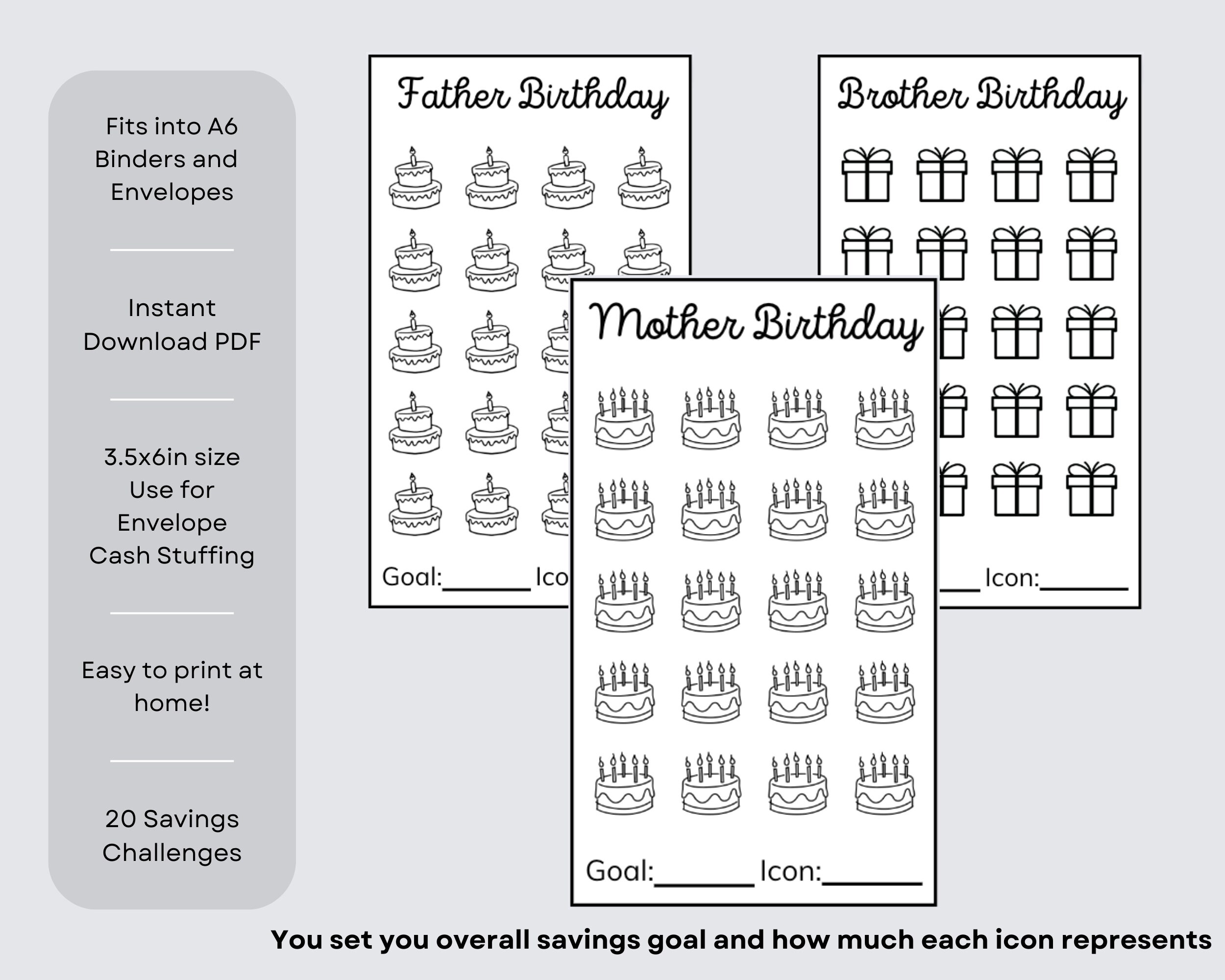 Birthday Savings Challenge: A6 Sinking Fund Trackers (digital Download ...
