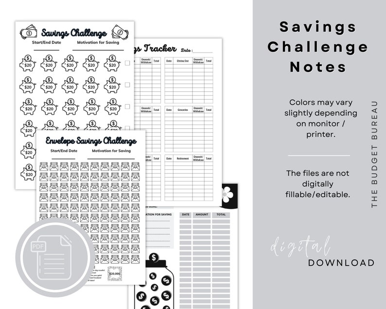 A6 Savings Challenge Bundle Challenge Set Money Saving - Etsy