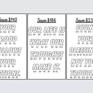 Mindful Money, Color-in Savings Challenge, A6 Mini Savings Challenge ...