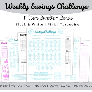 Weekly Savings Challenge Printables, Savings Challenge Bundle ...