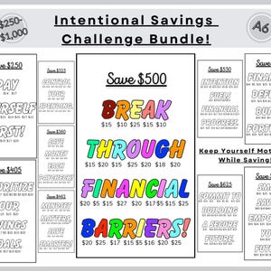 Intentional Savings, Color-in Savings Challenge, Save 1000, Save 500 ...