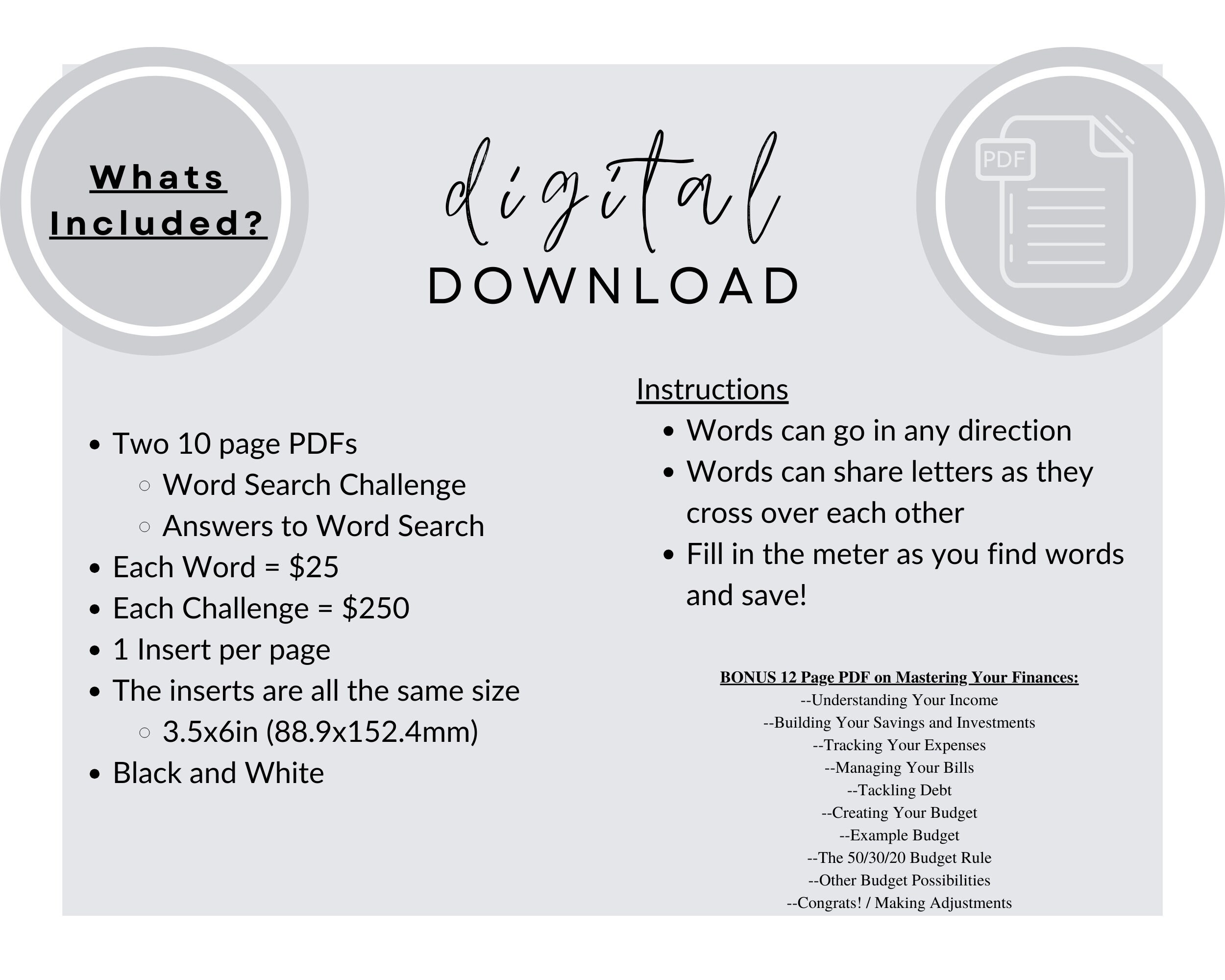 Word Search Savings Challenge, A6 Mini Savings Challenge Bundle ...