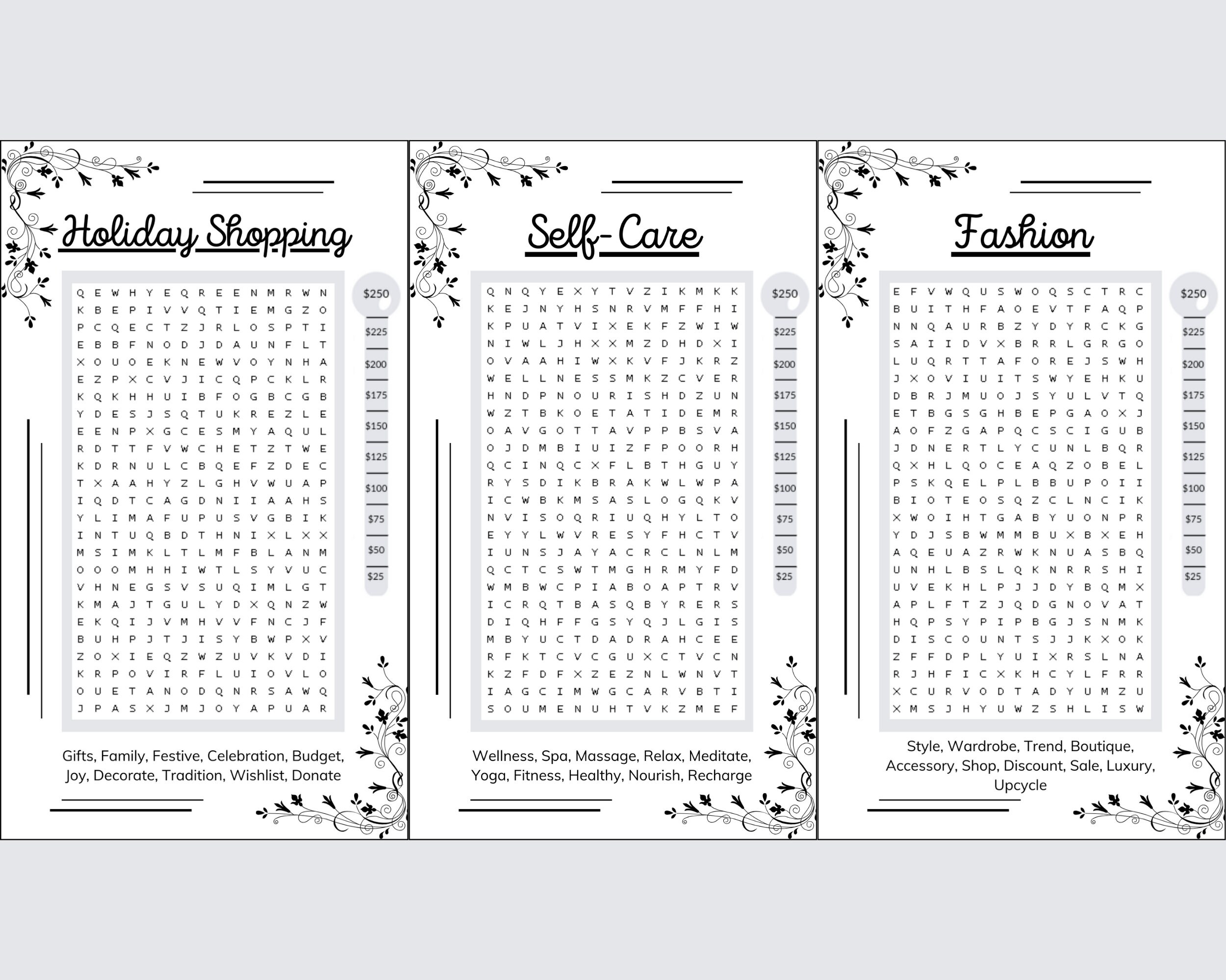 Word Search Savings Challenge, A6 Mini Savings Challenge Bundle ...