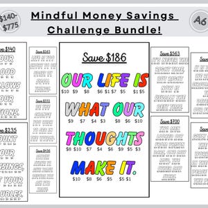 Mindful Money, Color-in Savings Challenge, A6 Mini Savings Challenge ...