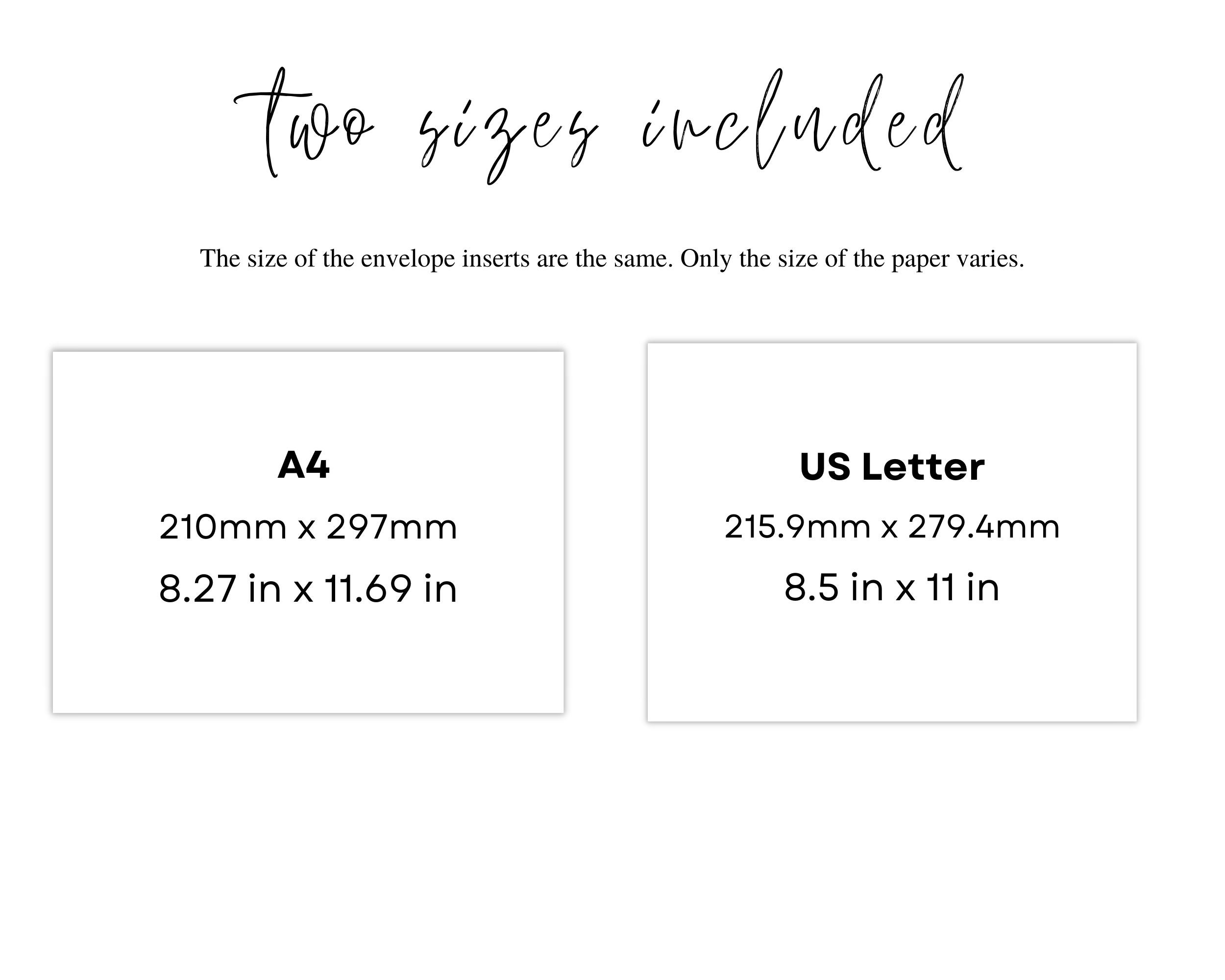 Printable Cash Envelope Inserts: Budget Tracker (A4, US Letter, Digital ...