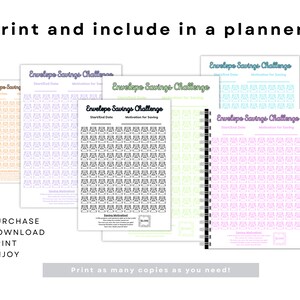 2500 Savings Challenge, 100 Envelope Saving Tracker, A4, A5, US Letter ...