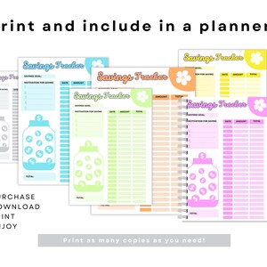 Cash Tracker Printable | Money Savings Goal Planner | Sizes: A4, US ...