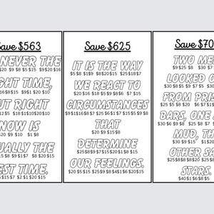 Mindful Money, Color-in Savings Challenge, A6 Mini Savings Challenge ...
