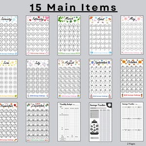 A6 Monthly Savings Challenge Bundle: 250 per Month (digital Download ...