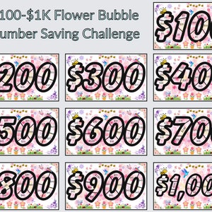 Bubble Numbers Savings Challenge Bundle, Money Saving Challenge A6 ...