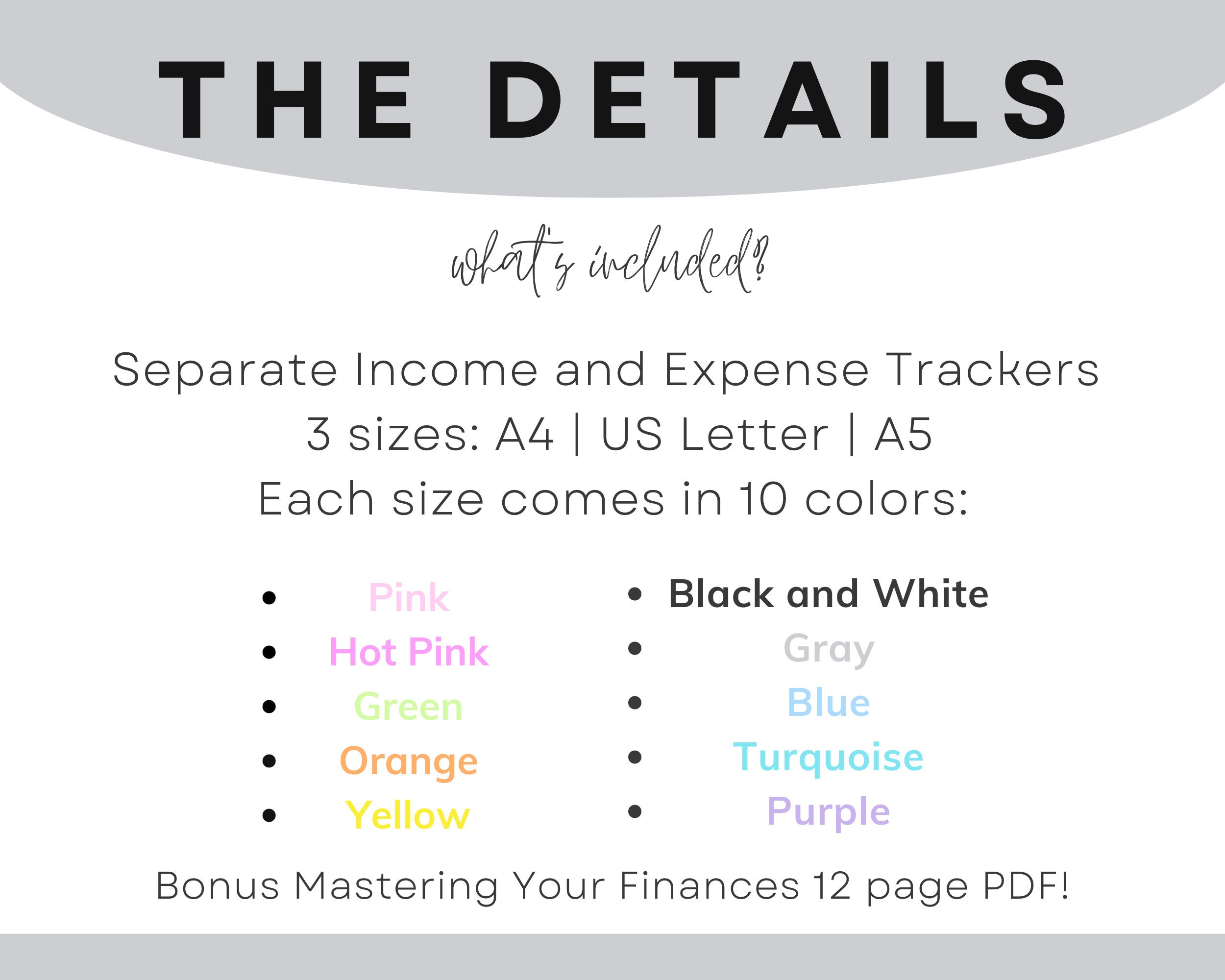 Income and Expense Trackers, Printable, Expense Tracker, Income Tracker ...