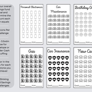 67 Item Icon Coloring Savings Challenge Bundle, Sinking Fund Trackers ...