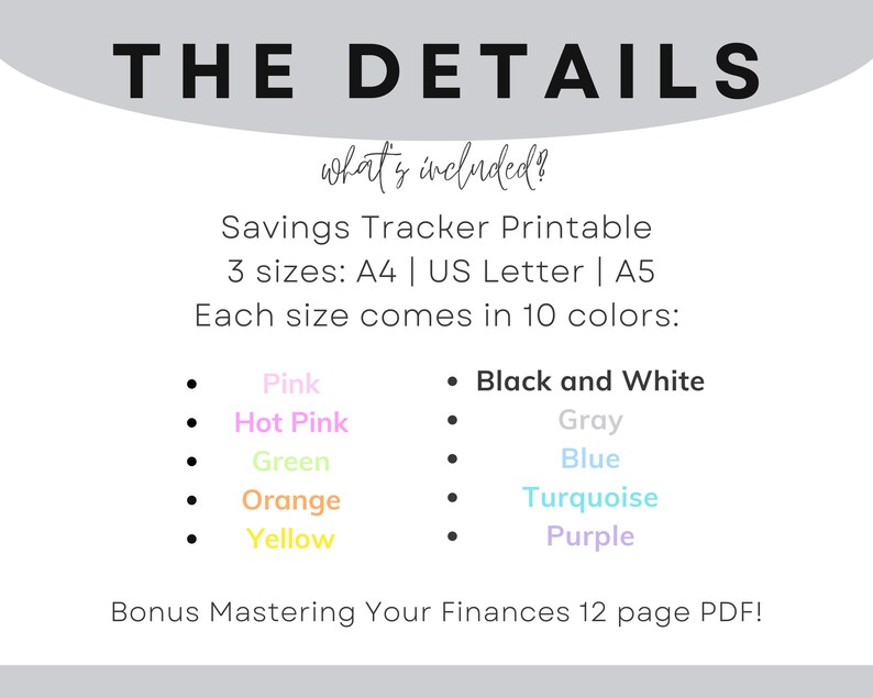 Cash Tracker Printable | Money Savings Goal Planner | Sizes: A4, US ...