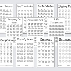 67 Item Icon Coloring Savings Challenge Bundle, Sinking Fund Trackers ...