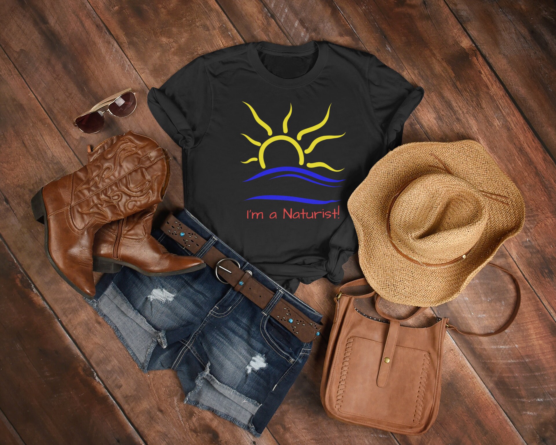 Naturist Symbol i'm a Naturist Naturist Short Sleeve Tee Nudist Naked ...