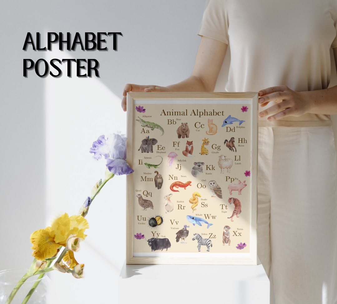 Printable Animal Alphabet Poster, Calming Corner Poster, Education ...