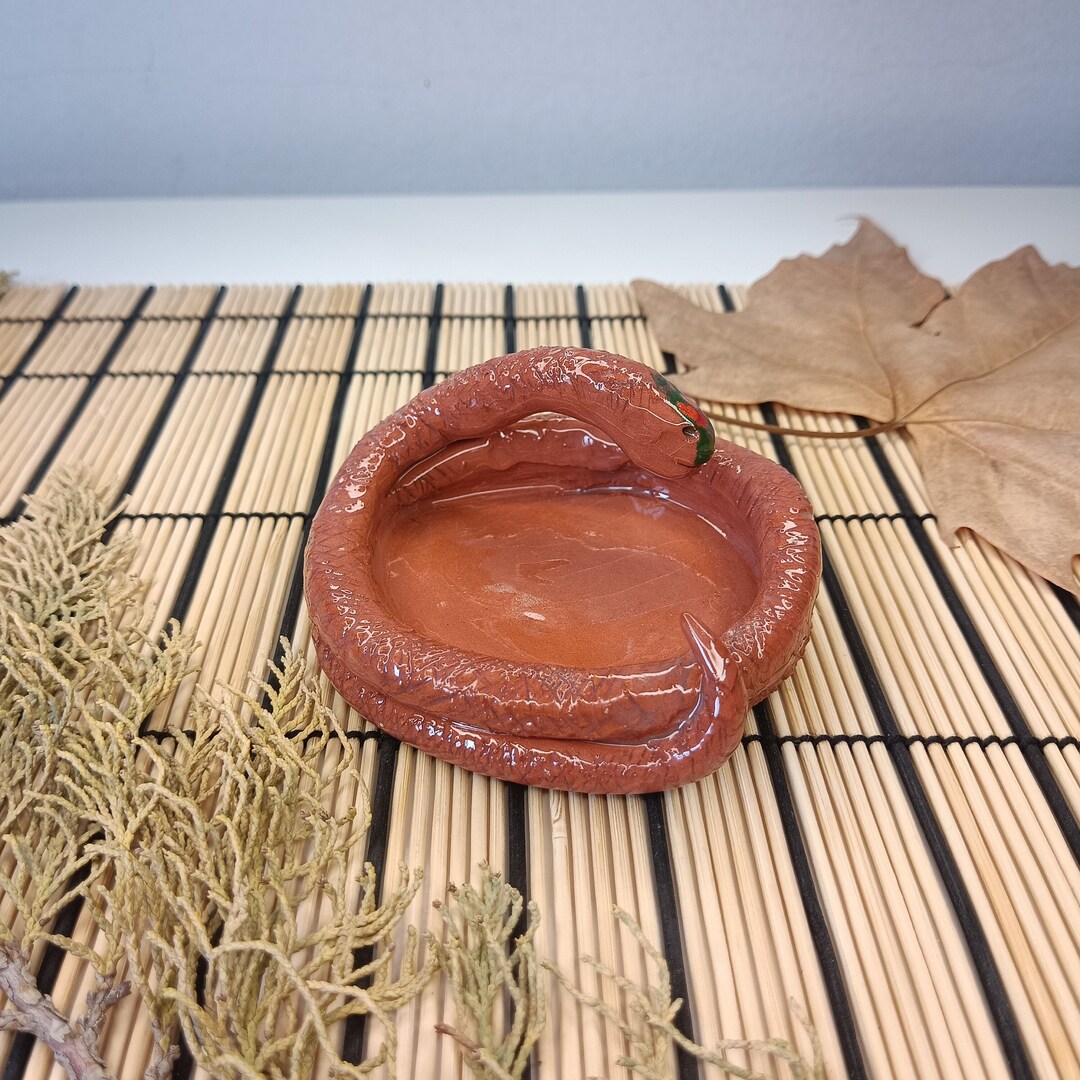 Glazed Red Ceramic Snake Dish - Etsy