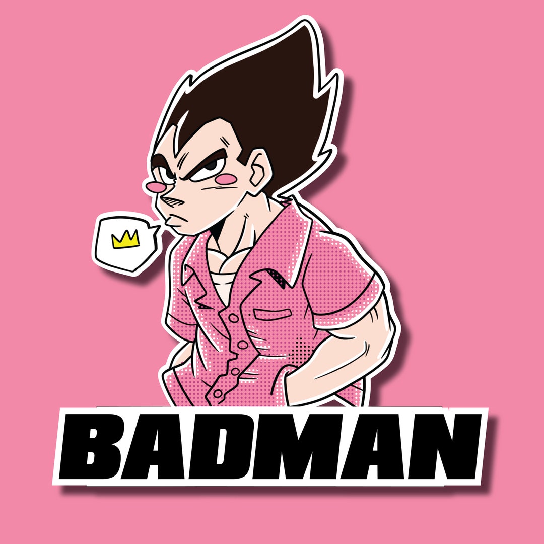 Dragonball Z Anime Vegeta BADMAN Sticker - Etsy