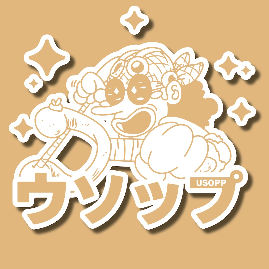 One Piece Straw Hat Member Usopp Monochromatic Anime Vinyl Sticker - Etsy