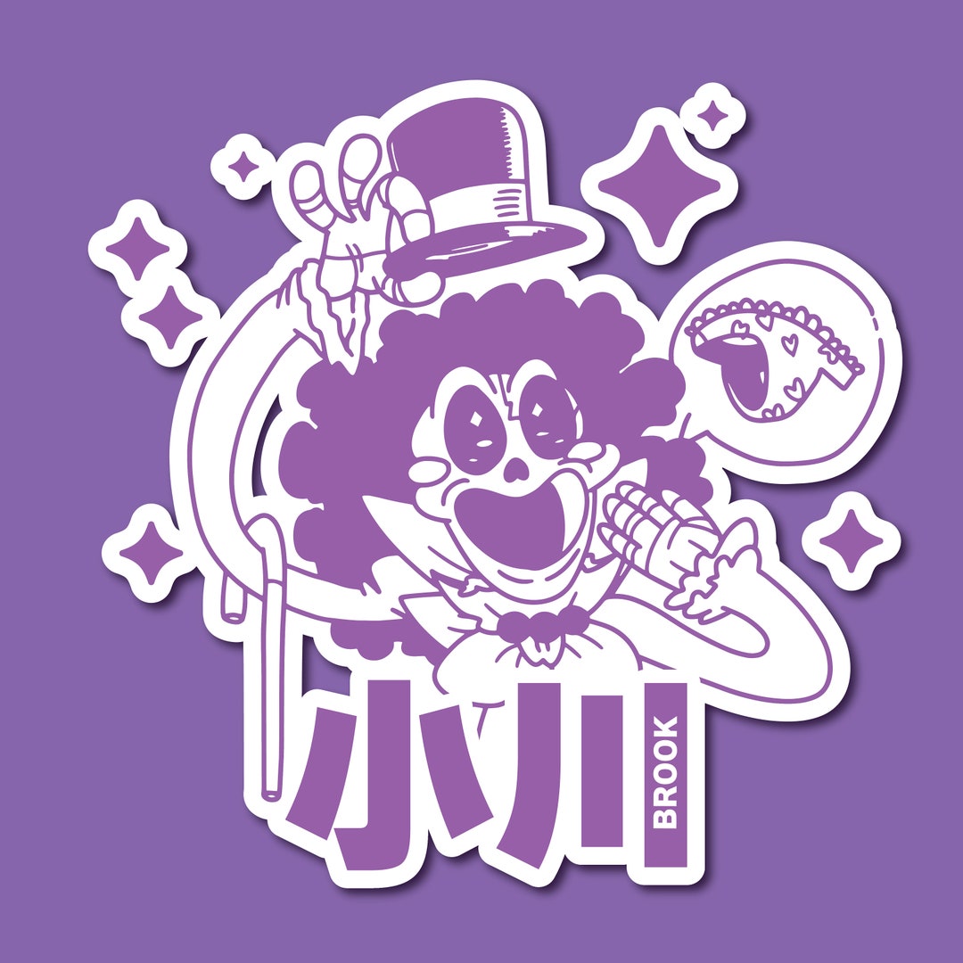 One Piece Anime Straw Hat Brook Vinyl Sticker - Etsy