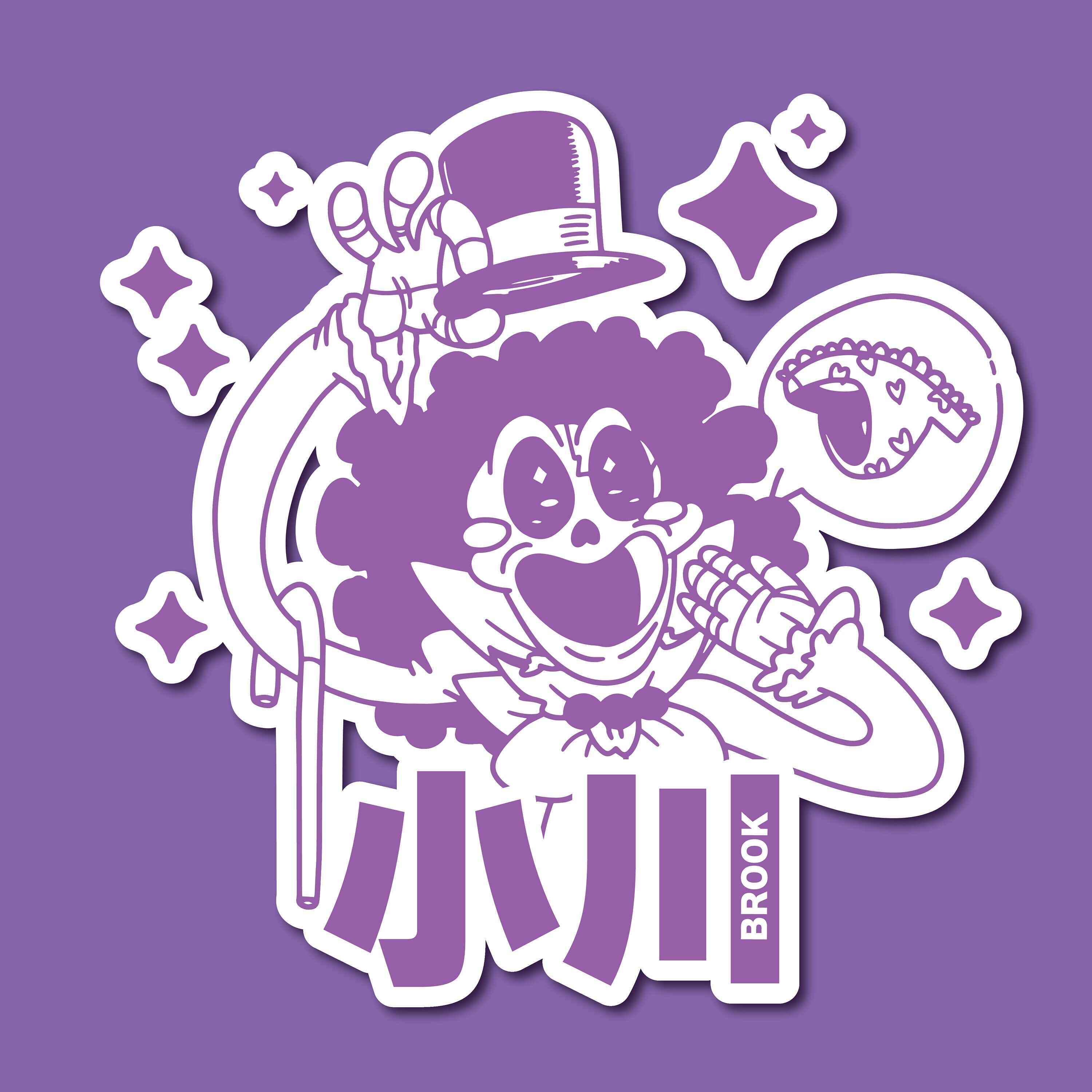 One Piece Anime Straw Hat Brook Vinyl Sticker - Etsy