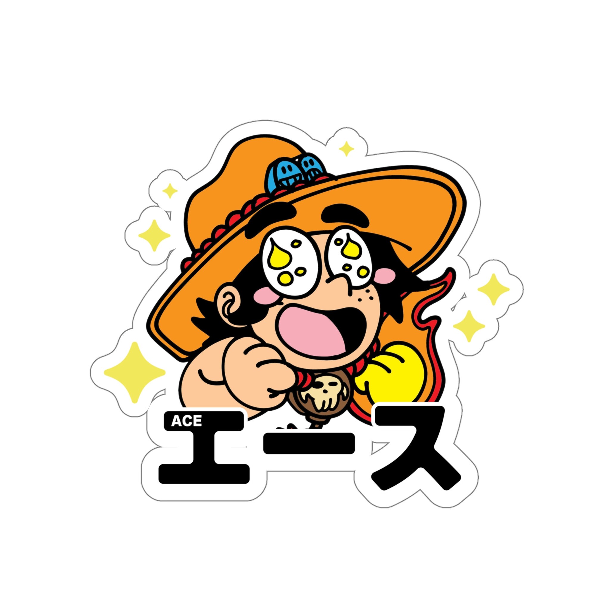 One Piece Fire Fist Ace Anime Vinyl Sticker Etsy
